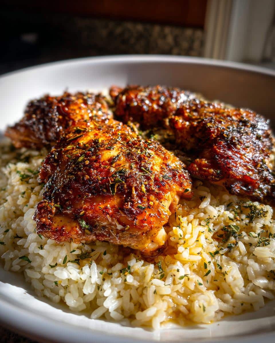 5-Star Baked Chicken and Rice with Crispy Chicken Tops