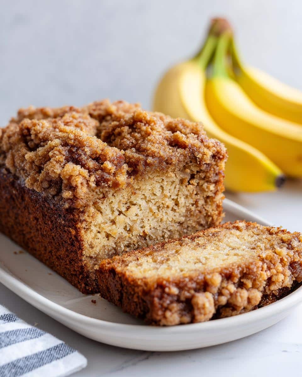Moist Banana Bread with Streusel Topping - A Family Secret