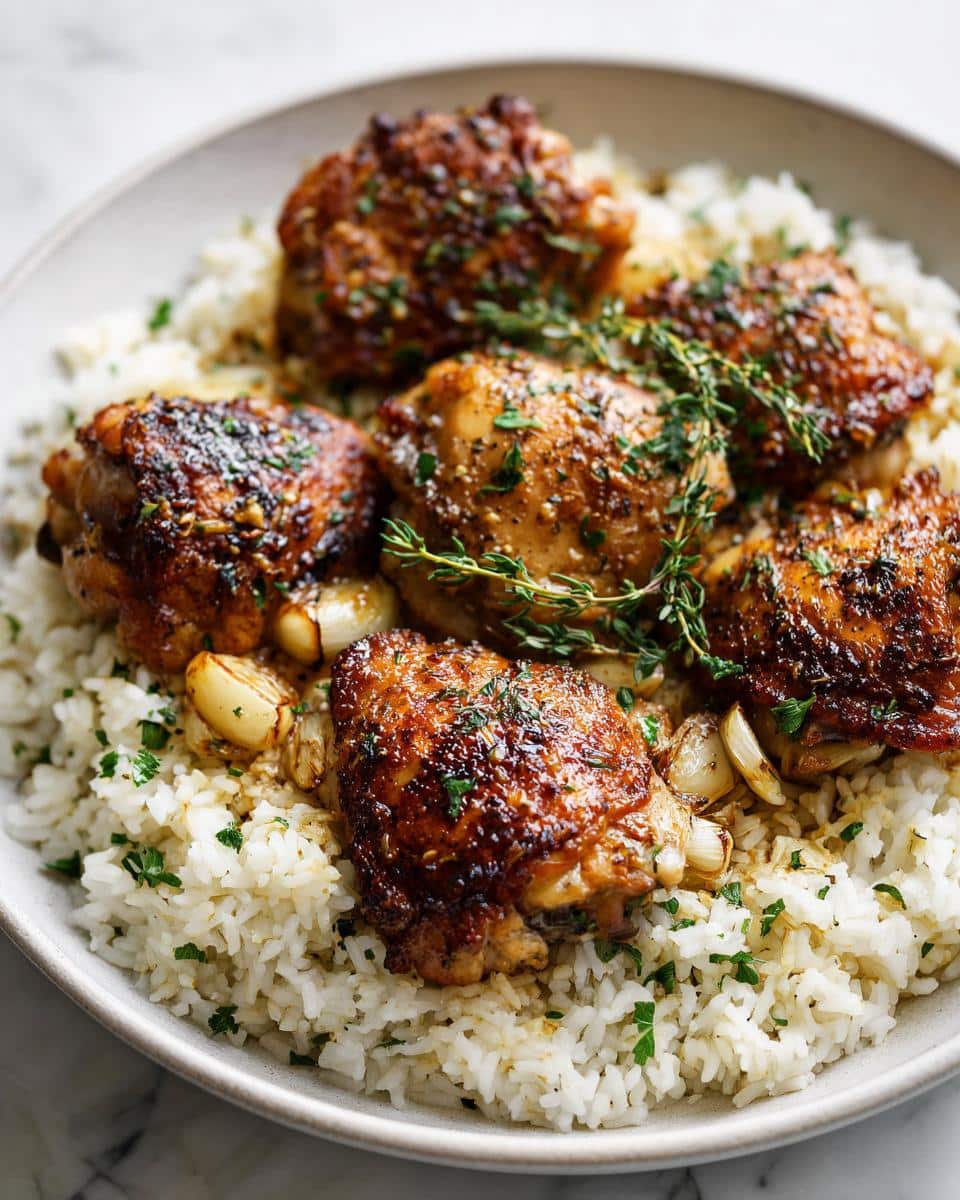 Hearty Chicken and Rice with Roasted Garlic in 45 Minutes