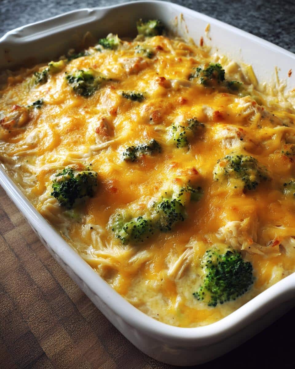 Creamy 15-Minute Chicken Casserole with Broccoli and Cheddar