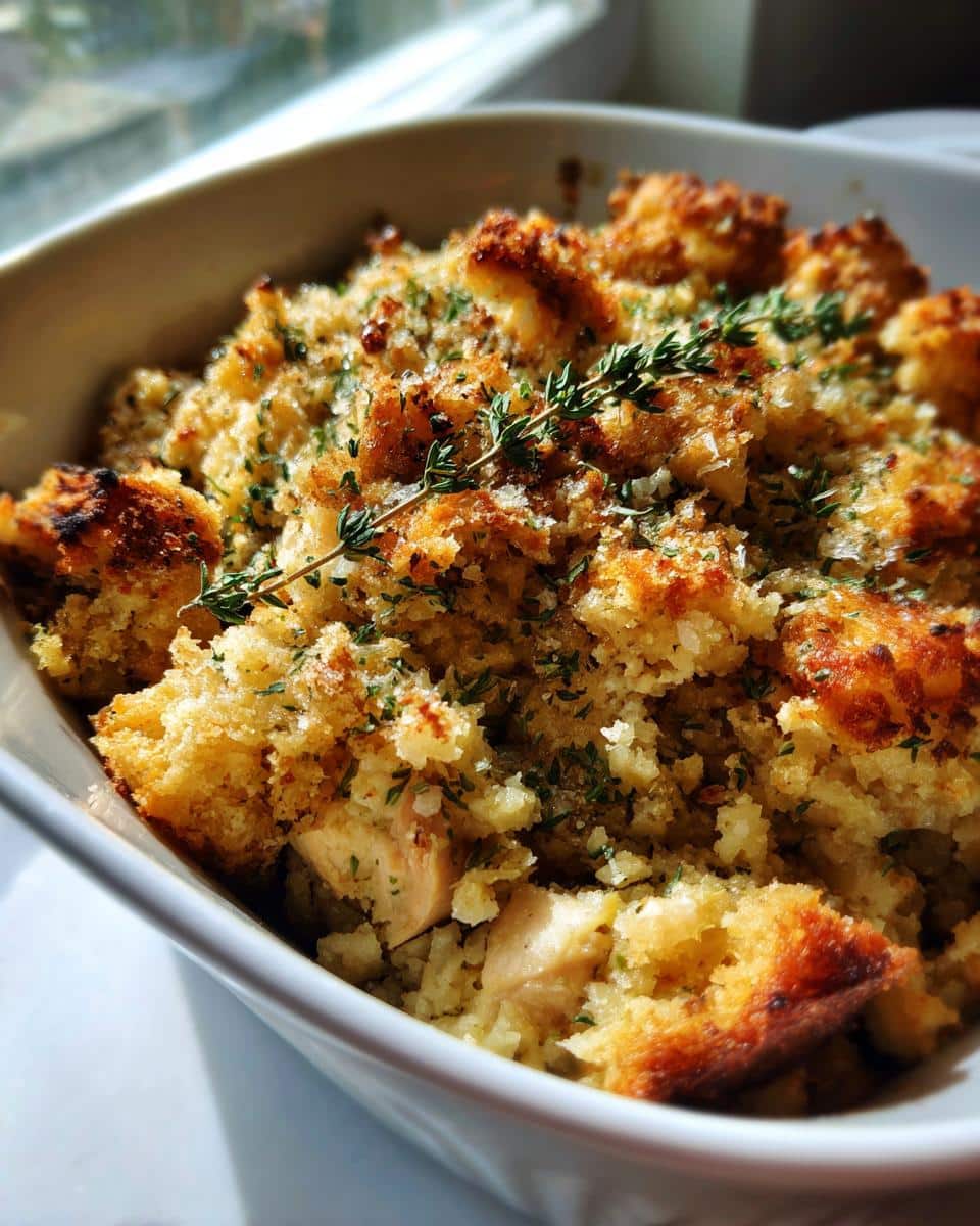 Creamy Chicken and Rice Bake with Crispy Parmesan Crust