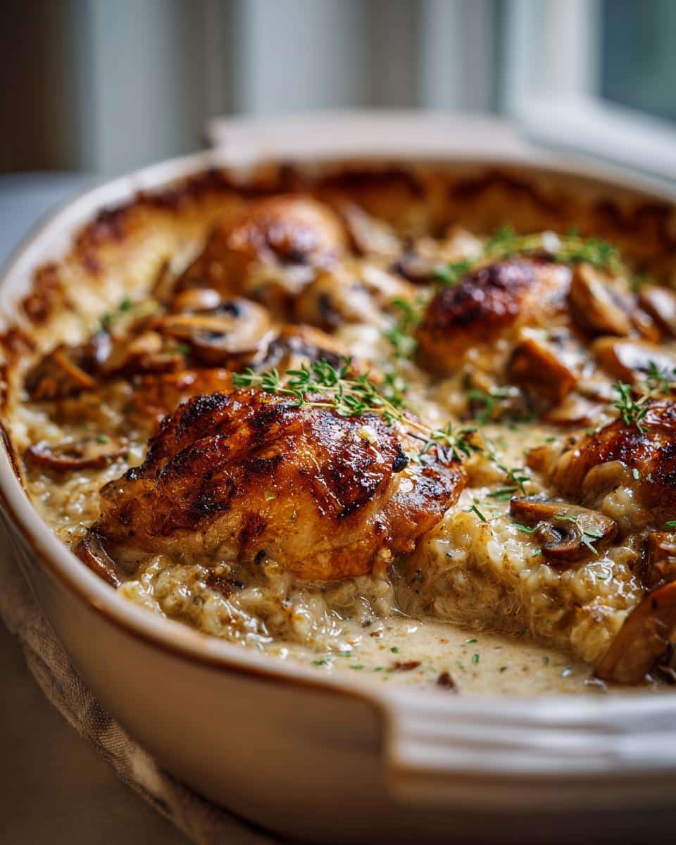 Creamy Chicken and Rice Casserole with 8 Mushroom Secrets