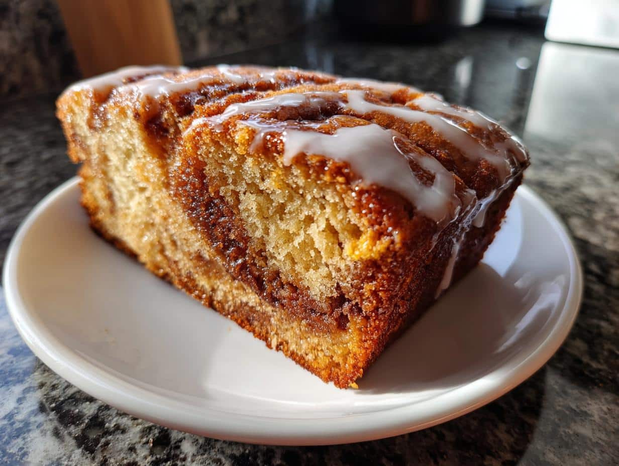 Irresistible Cinnamon Swirl Banana Bread with Vanilla Glaze