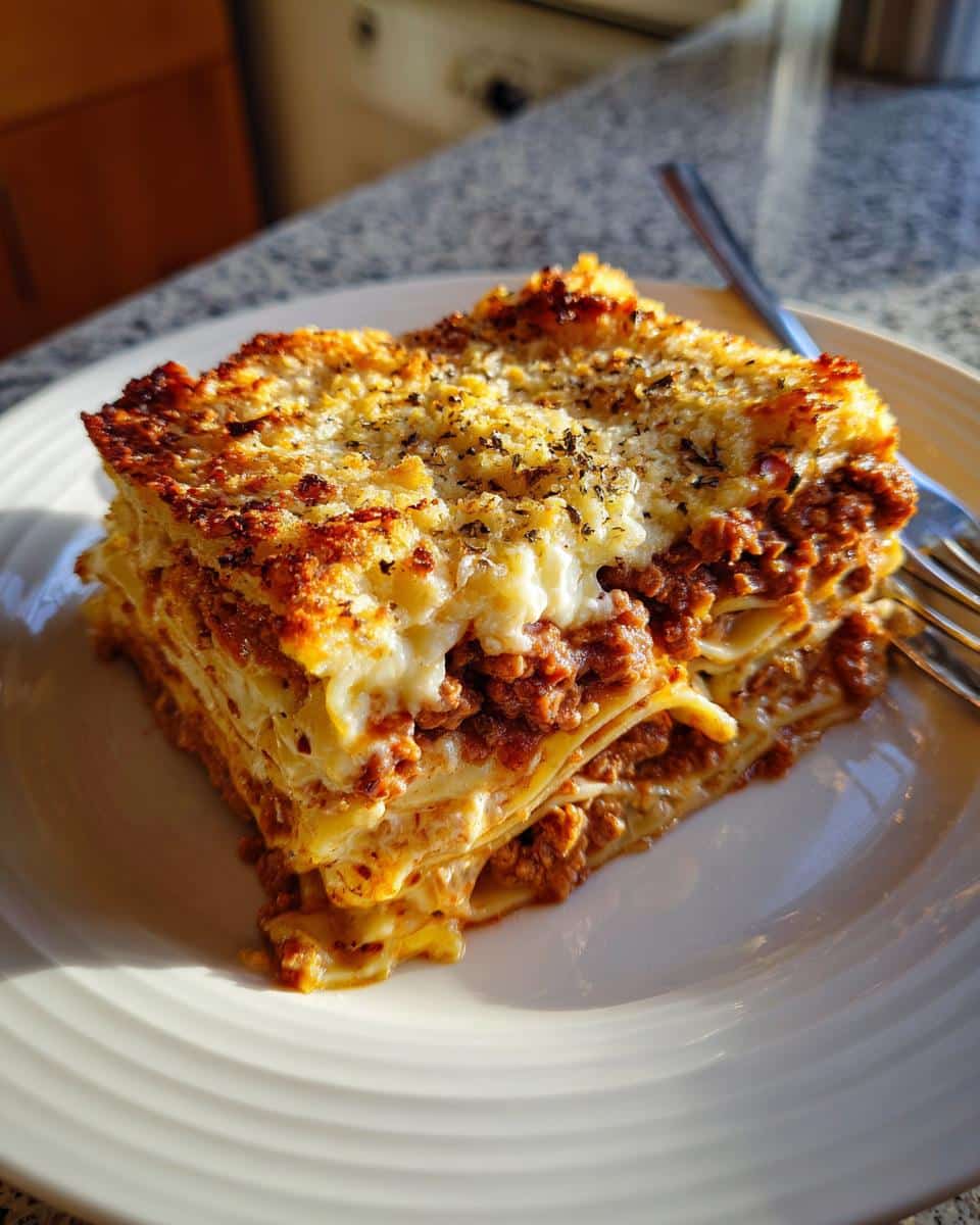 Irresistible Lasagna with Garlic Bread Crust in 45 Minutes