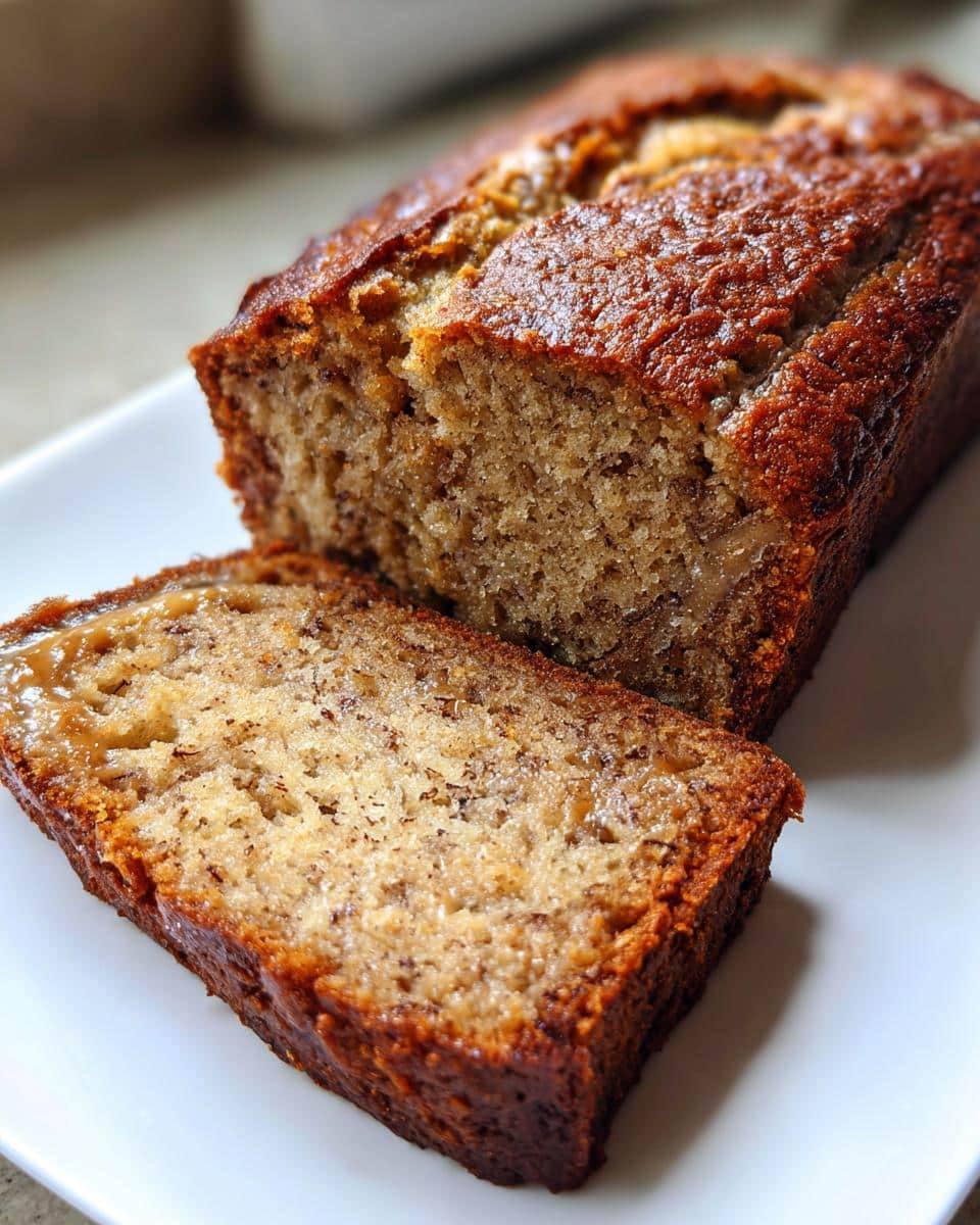 3-Ingredient Peanut Butter Banana Bread with Rich Flavor