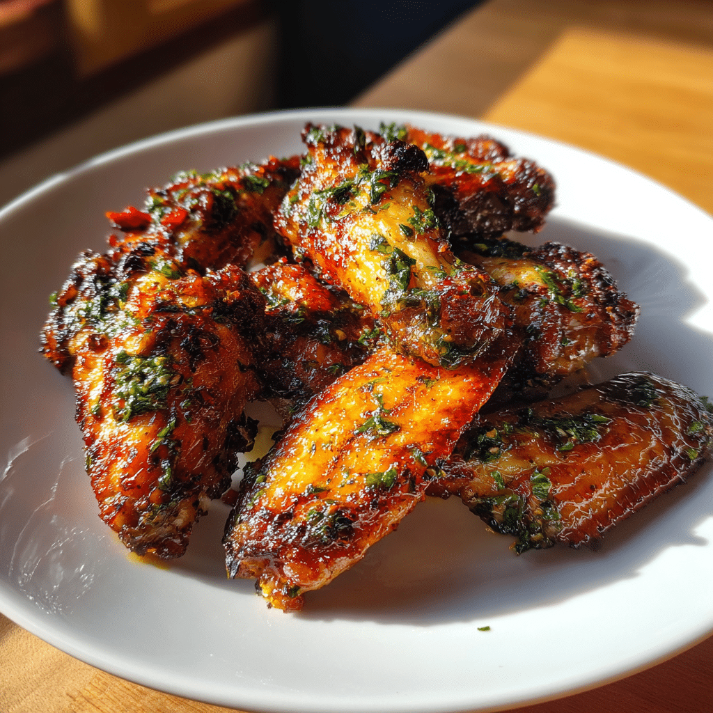 Skillet-Seared Chicken Wings Recipes with Chimichurri Glaze Featuring ...