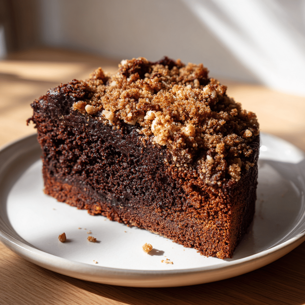 No-Fuss Chocolate Cake with Hazelnut Crumb Topping